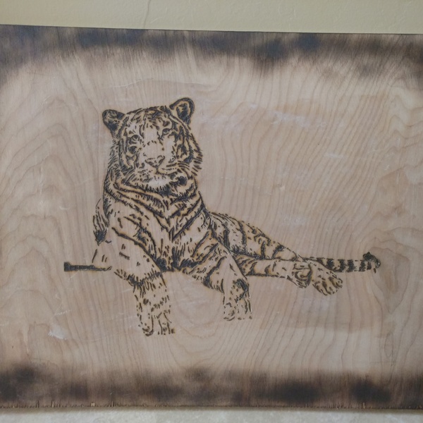 Wood Burning Tiger