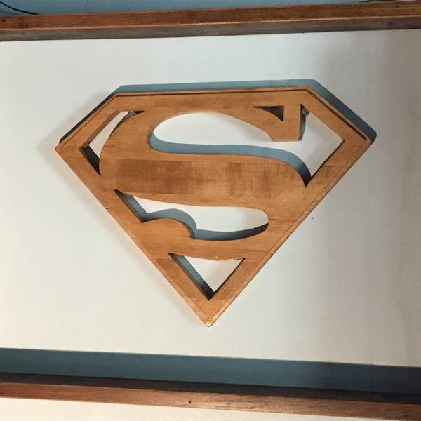 Wooden Superman Logo with Box Frame Wall Decor - RYOBI Nation Projects